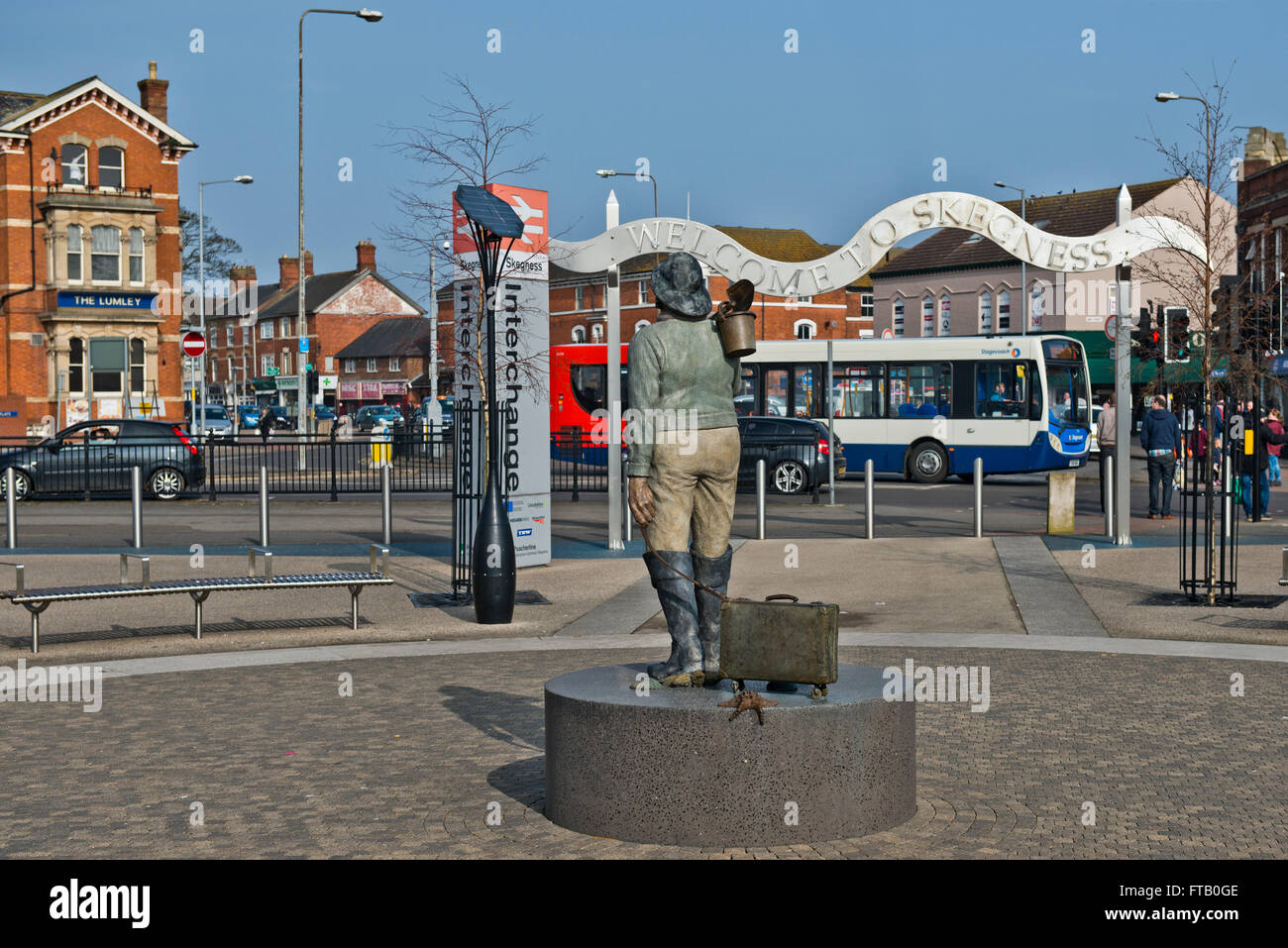 The Jolly Fisherman statue and the towns mascot stands outside the ...