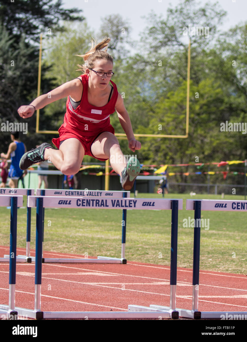 Low hurdles race at the Burt Williams Track and Field Classic. City of ...