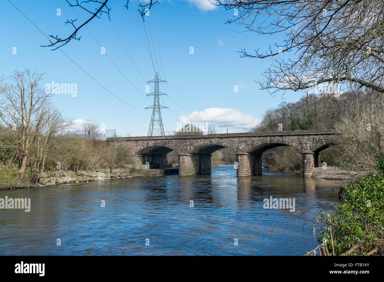 Railway bridge over the River Taff, Llandaff North, Cardiff Stock Photo ...
