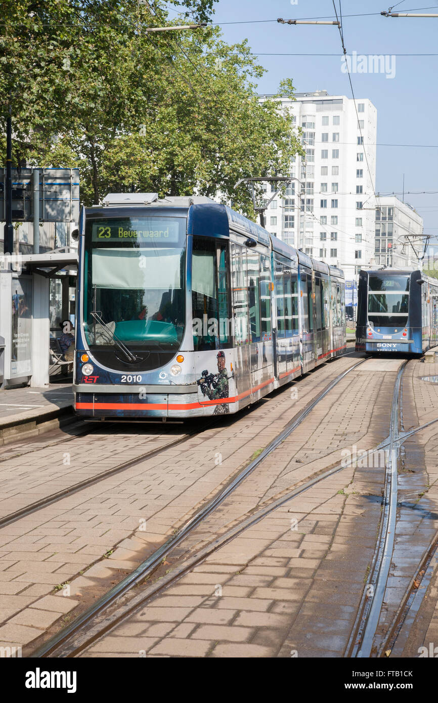Tram on Mauritsweg Street, Rotterdam, Holland, Netherlands Stock Photo ...