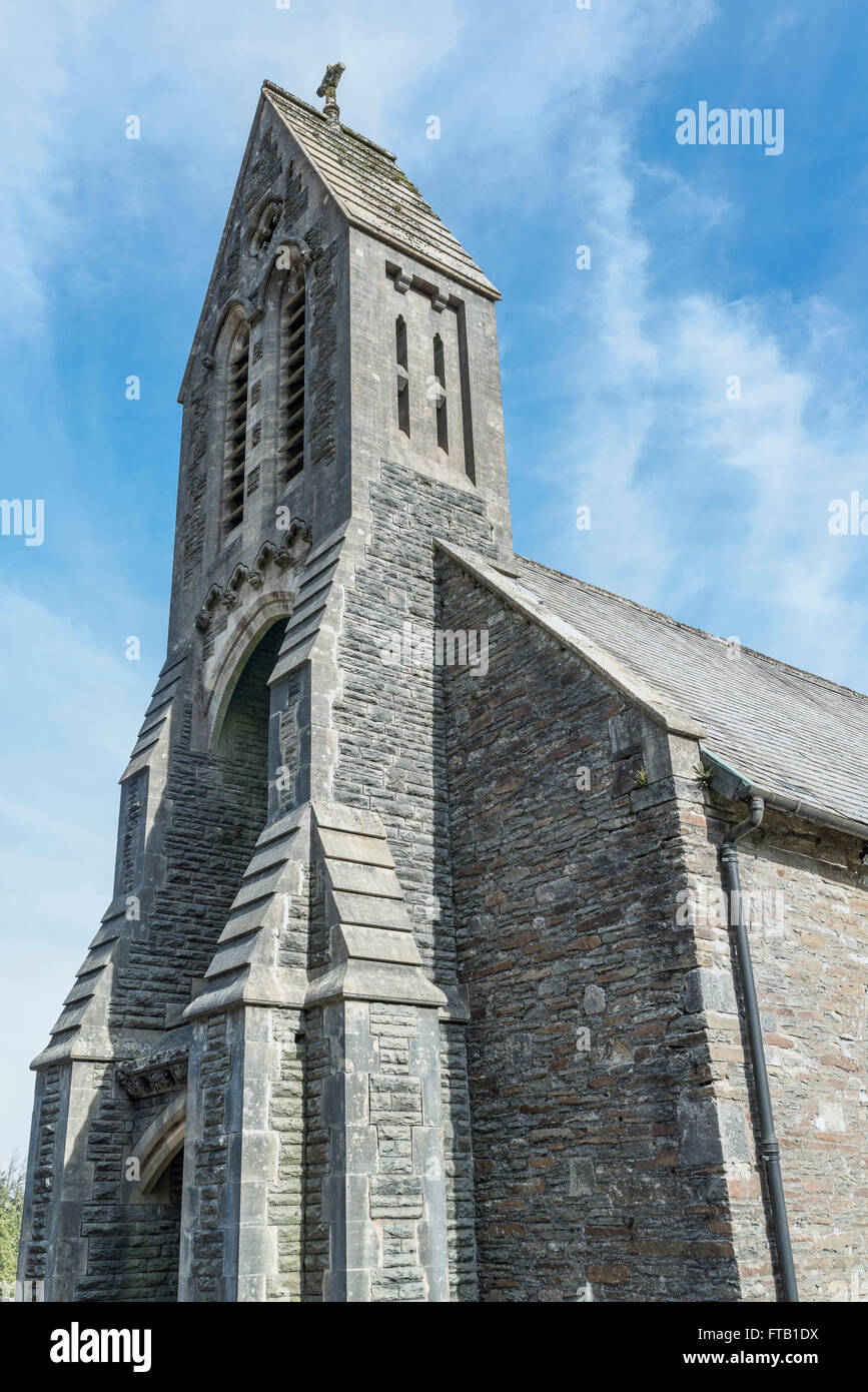 The front of St Gwynno's Church, Llanwonno, South Wales, UK Stock Photo ...