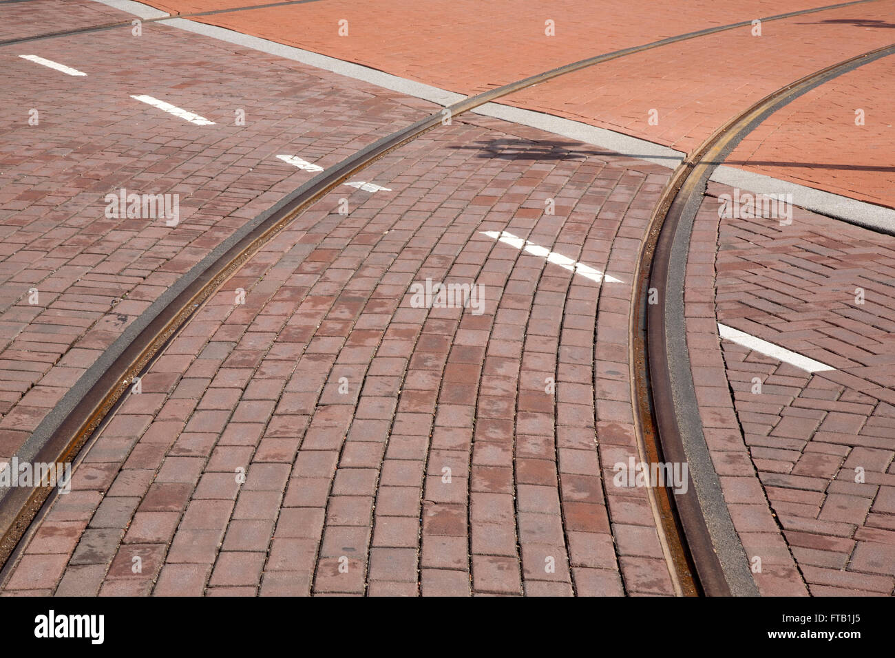 Tram Track in Rotterdam, Holland, Netherlands Stock Photo - Alamy