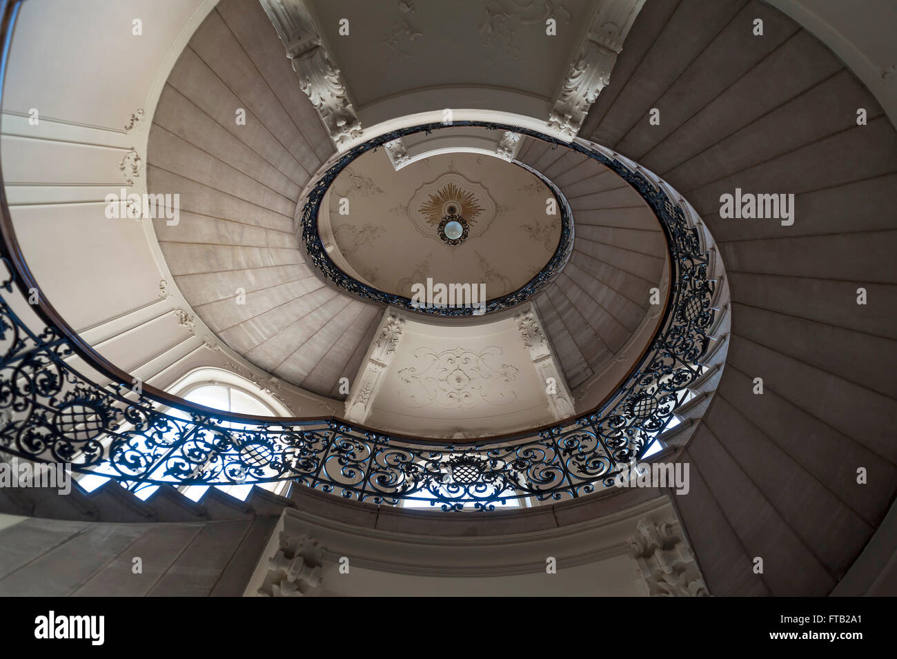 Staircase in Kohnsche Villa, built in 1899 in Rococo style, Rococo ...