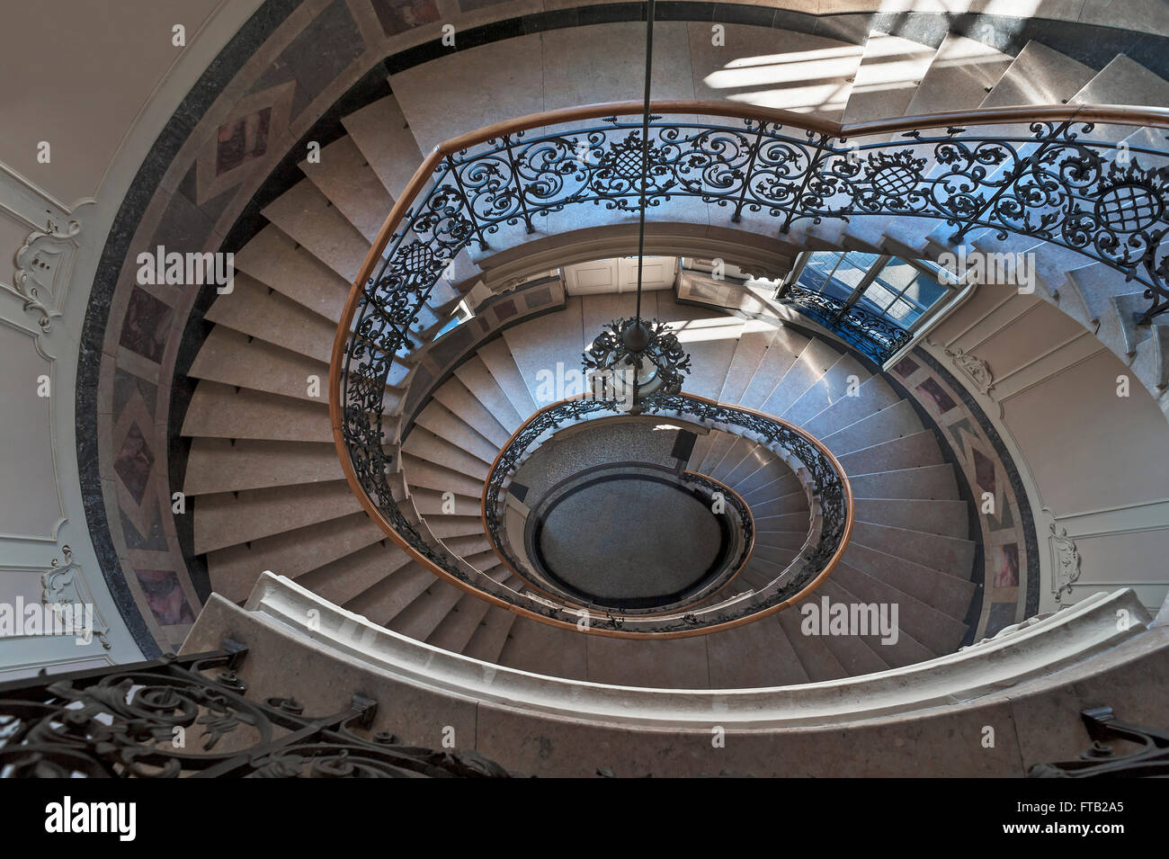 Staircase in Kohnsche Villa, built in 1899 in Rococo style, Rococo ...