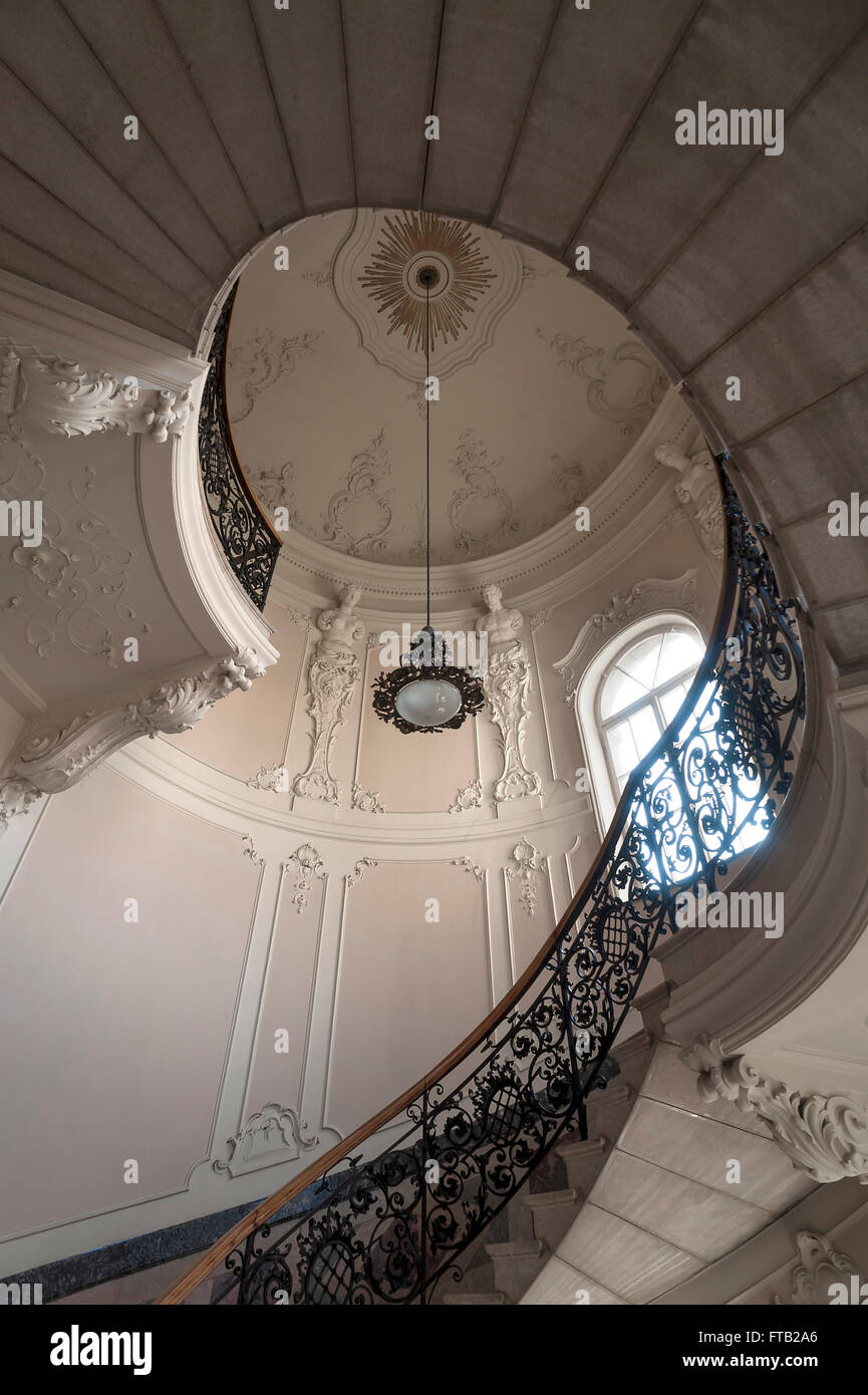 Staircase in Kohnsche Villa, built in 1899 in Rococo style, Rococo ...