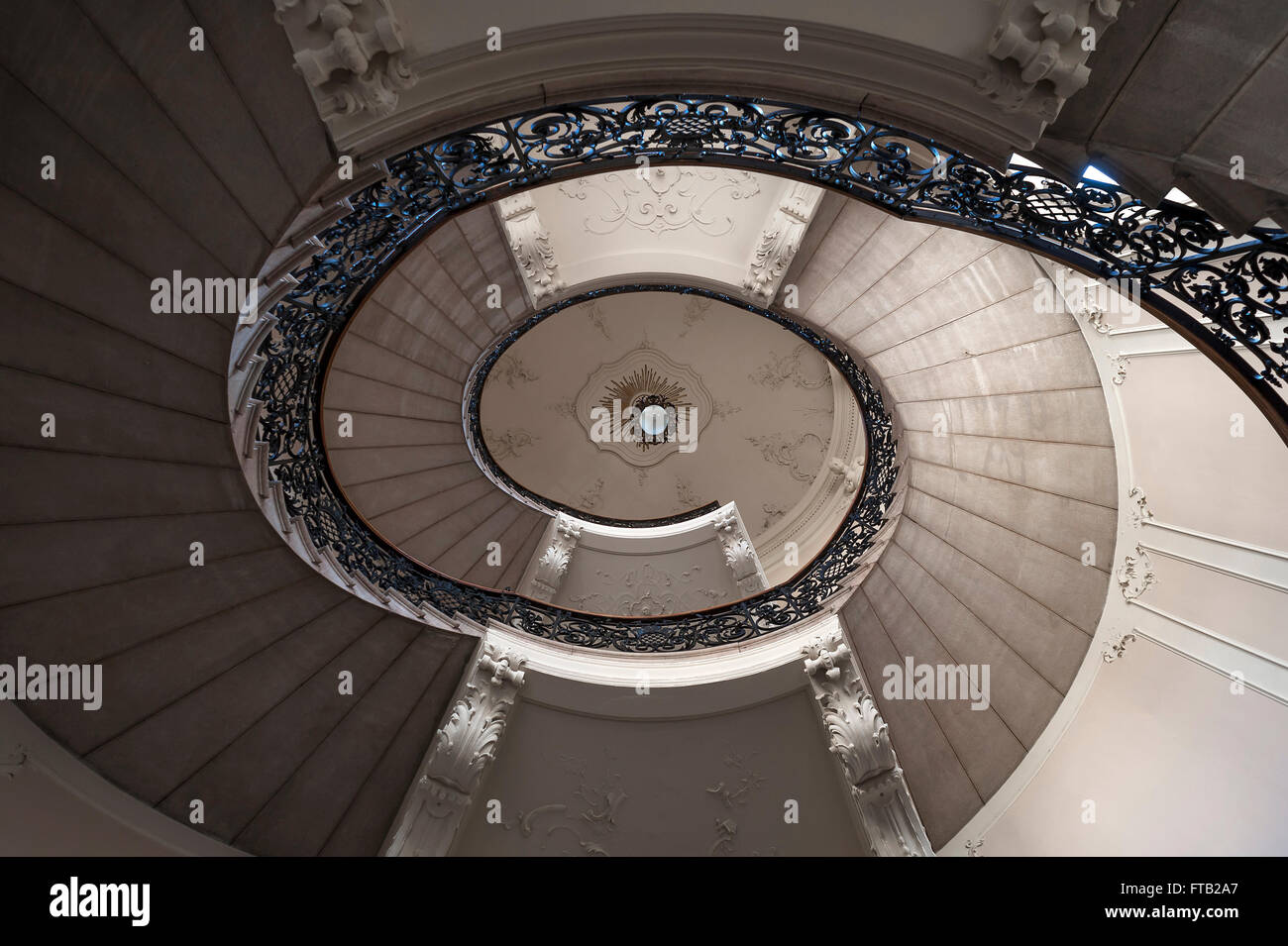 Staircase in Kohnsche Villa, built in 1899 in Rococo style, Rococo ...