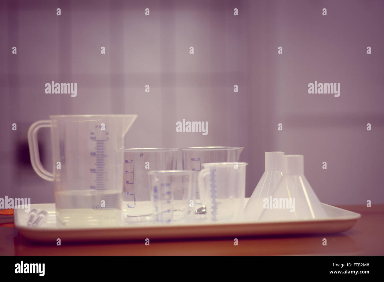 Color image of some plastic recipients in a chemistry lab Stock Photo ...
