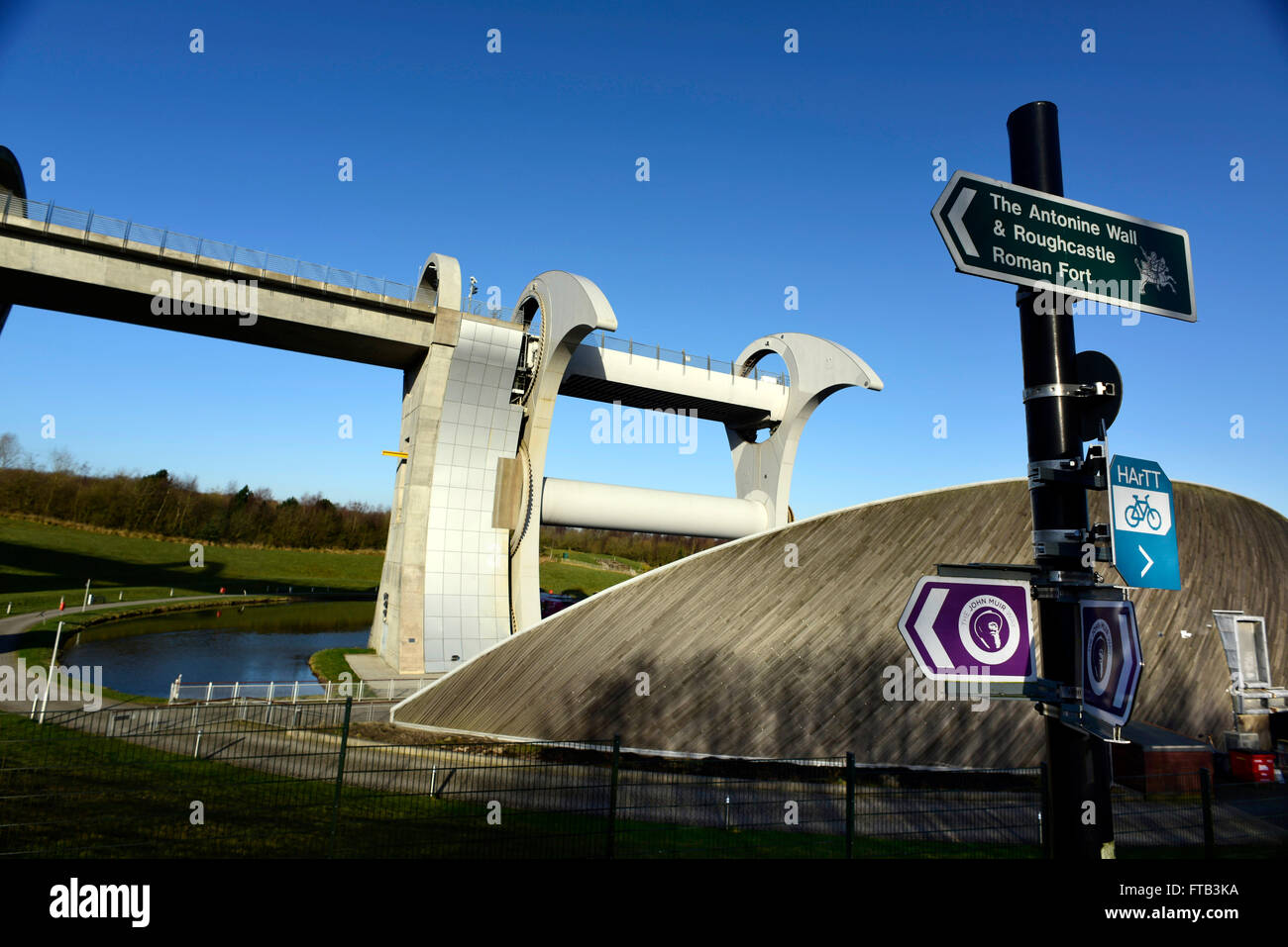 The Falkirk Wheel a rotating boat lift in Scotland that connects the ...