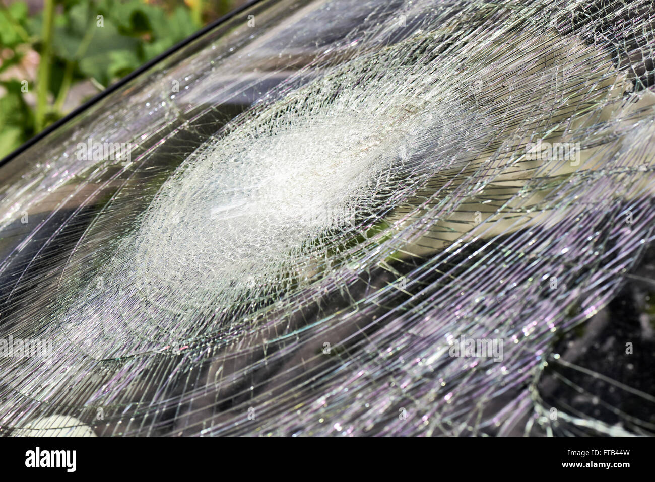 Broken Car Windshield from outside the car Stock Photo - Alamy