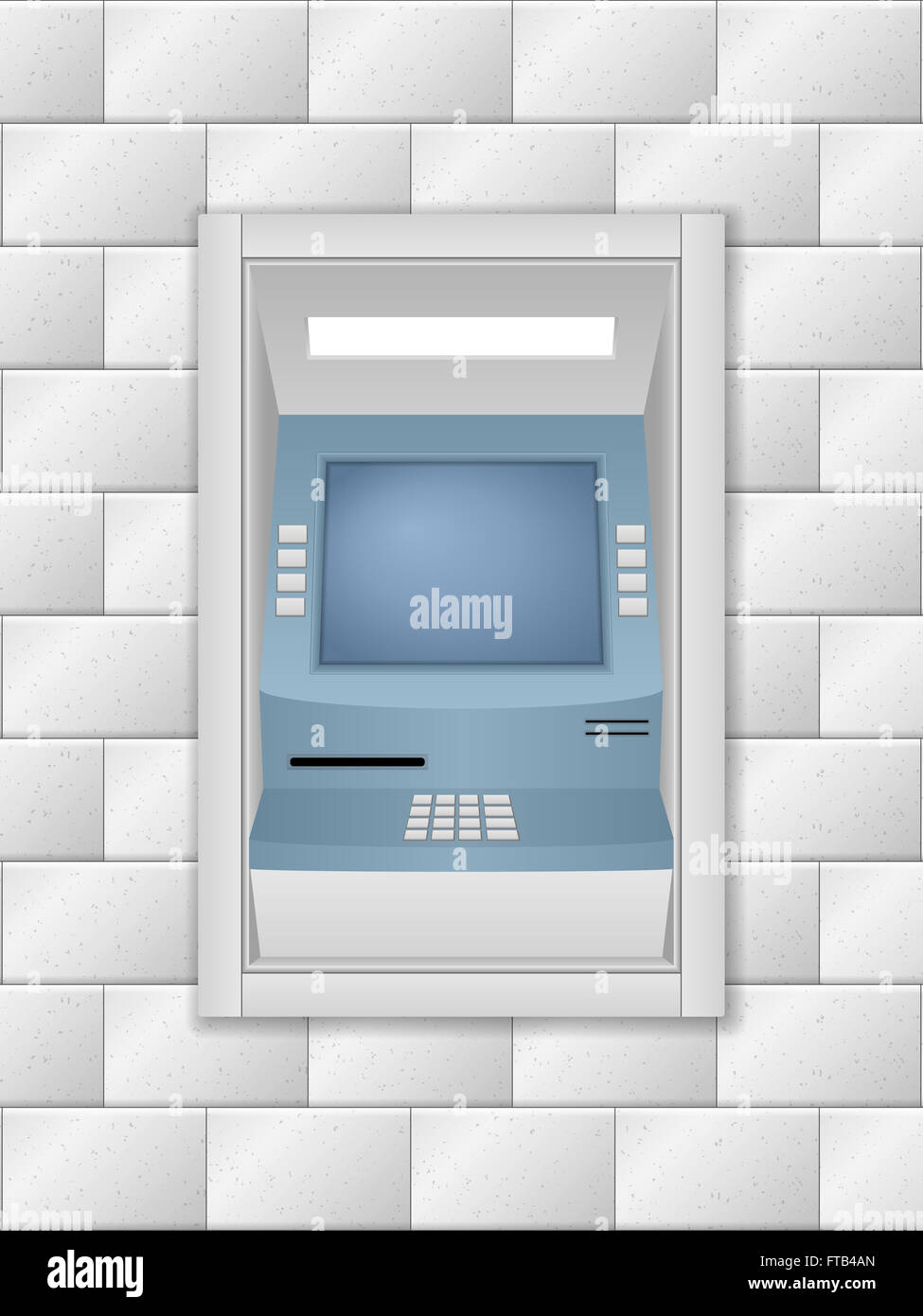 ATM machine on stone wall Stock Photo - Alamy