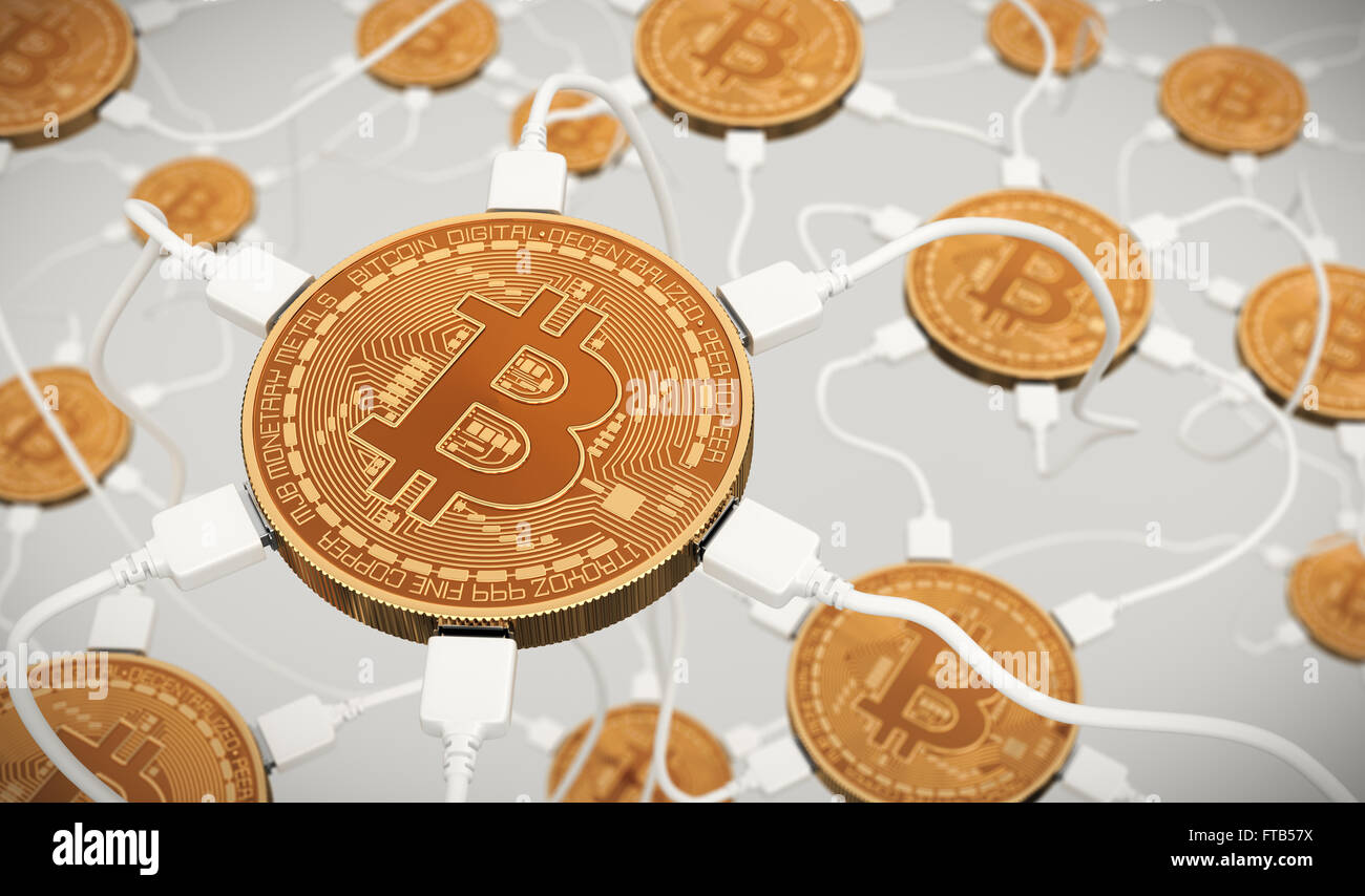 Bitcoins connected neural network hi-res stock photography and images ...