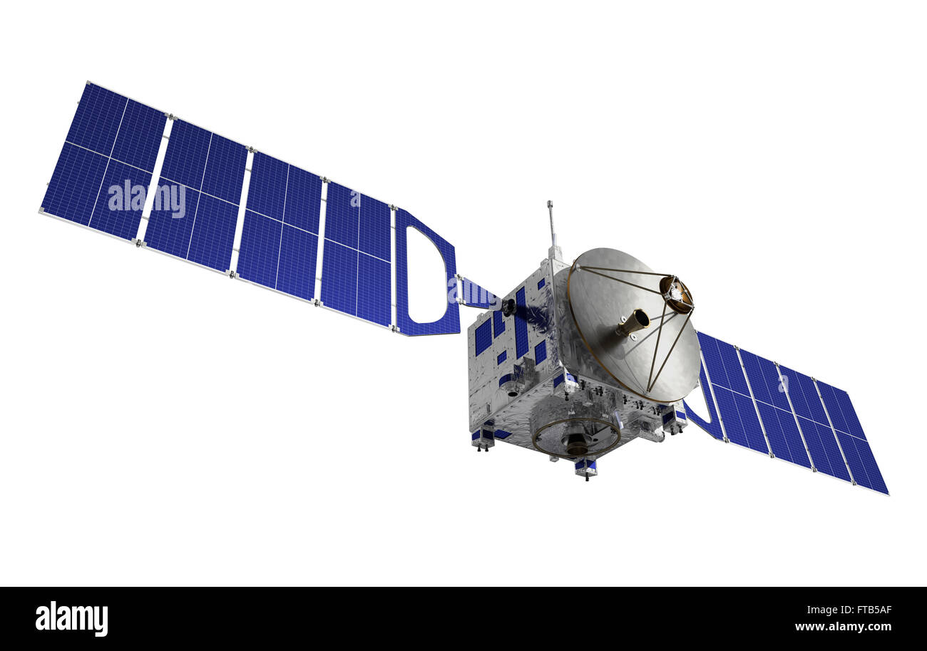 Satellite Over White Background Stock Photo - Alamy