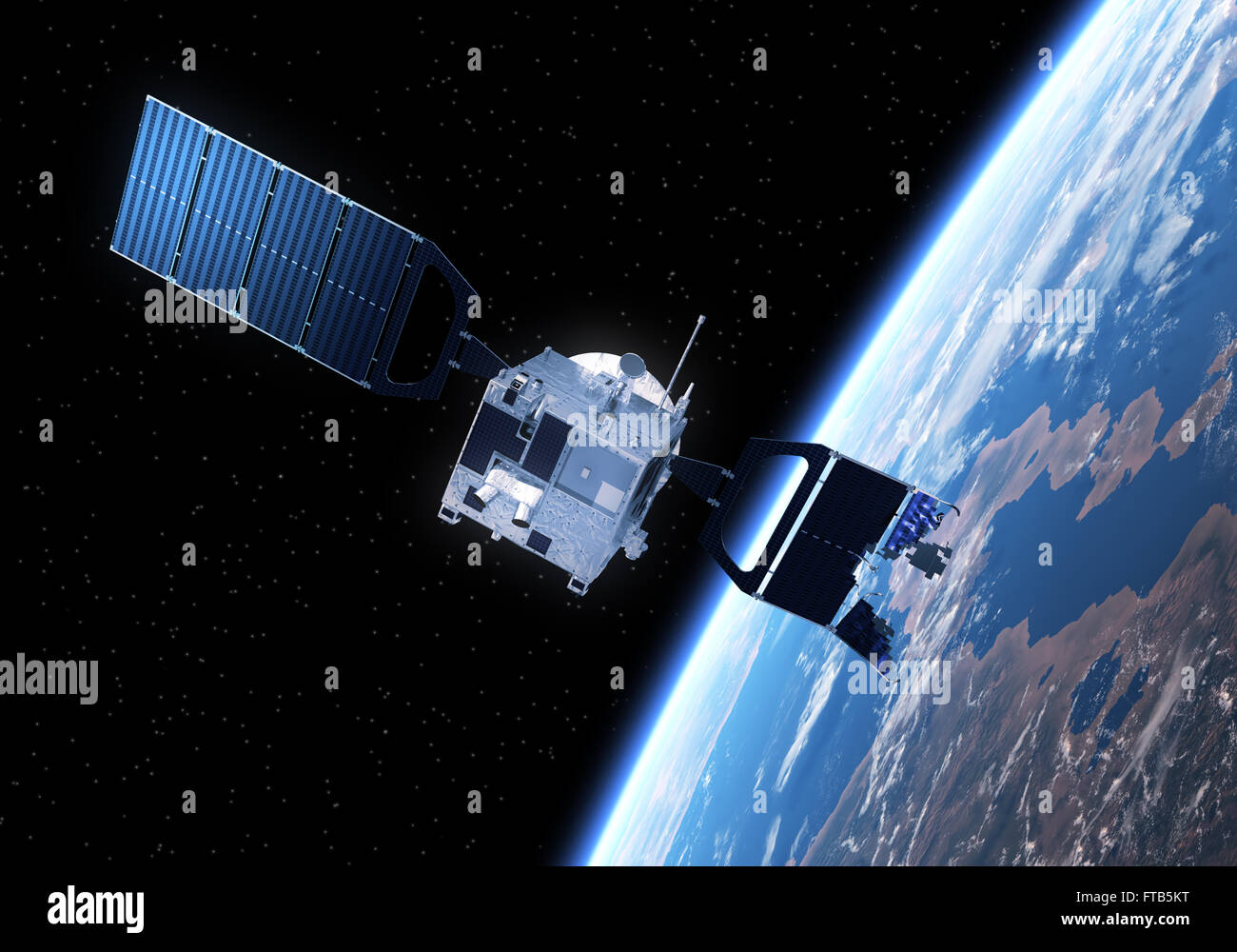 Crashed Satellite Flying Toward The Earth Stock Photo - Alamy