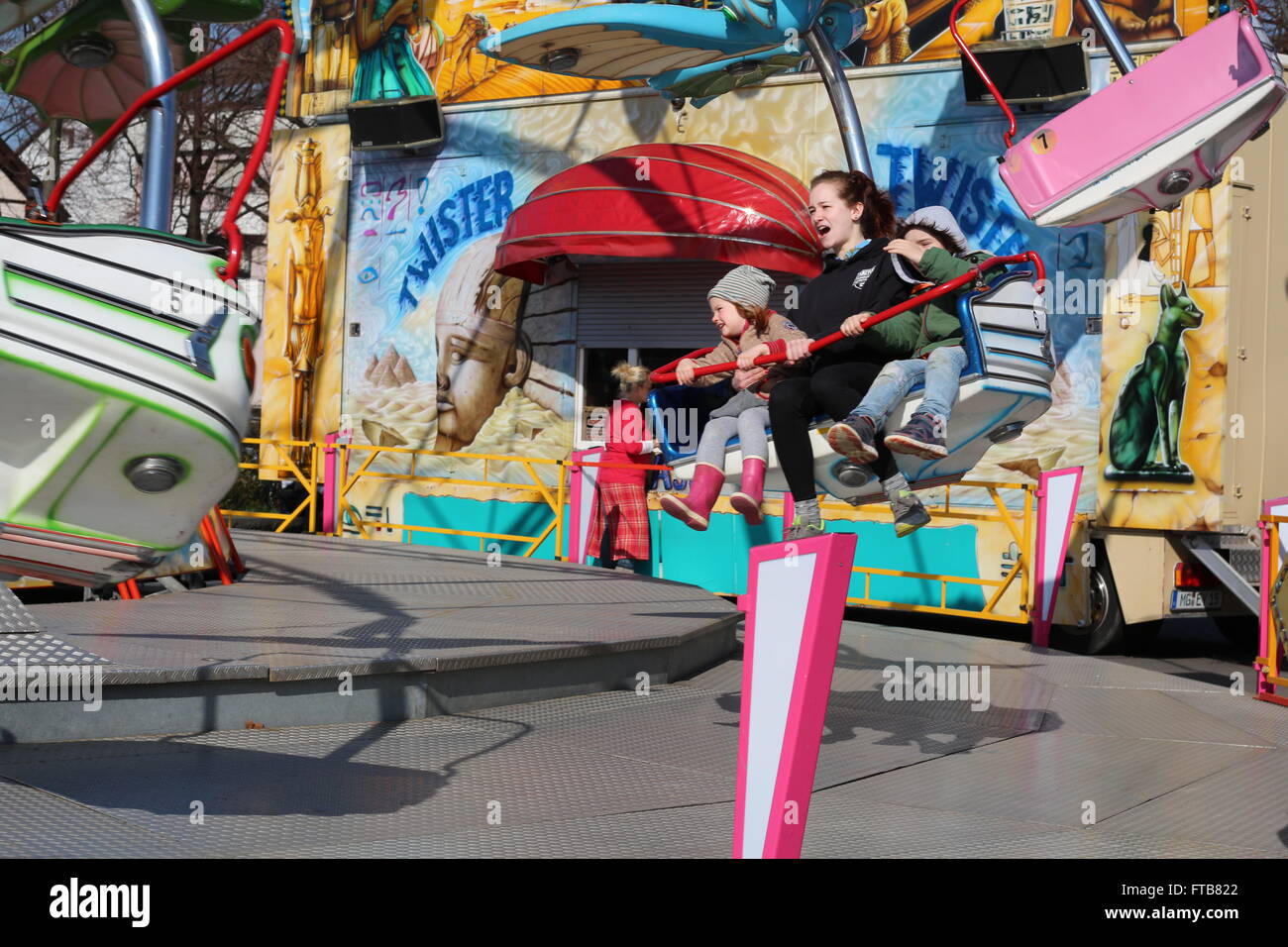 carousel at the fun-fair ground in Bonn, Germany Stock Photo - Alamy