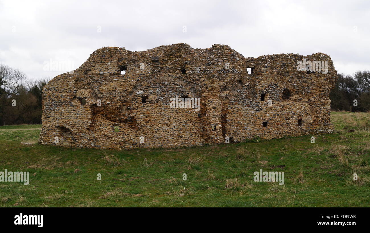 The archaeological ruins of Tilty Abbey near Stansted, Essex, UK Stock ...