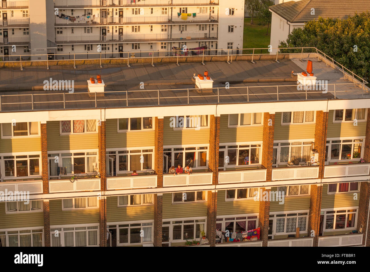An elevated view of the London skyline showing the flats at Hackney in ...
