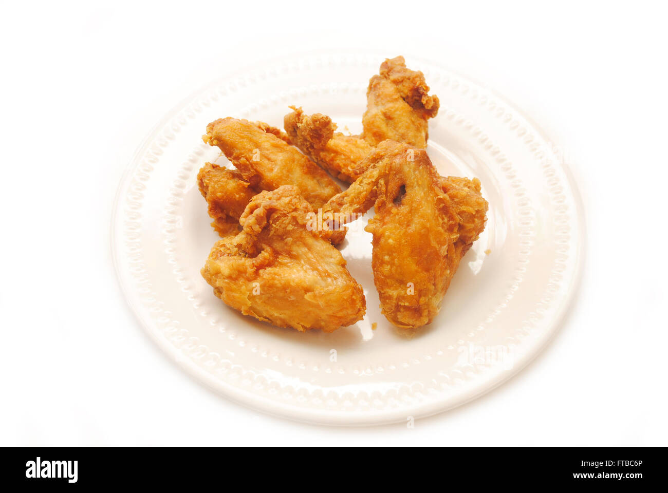 Deep Fried Chicken Wings on a Plate Stock Photo - Alamy