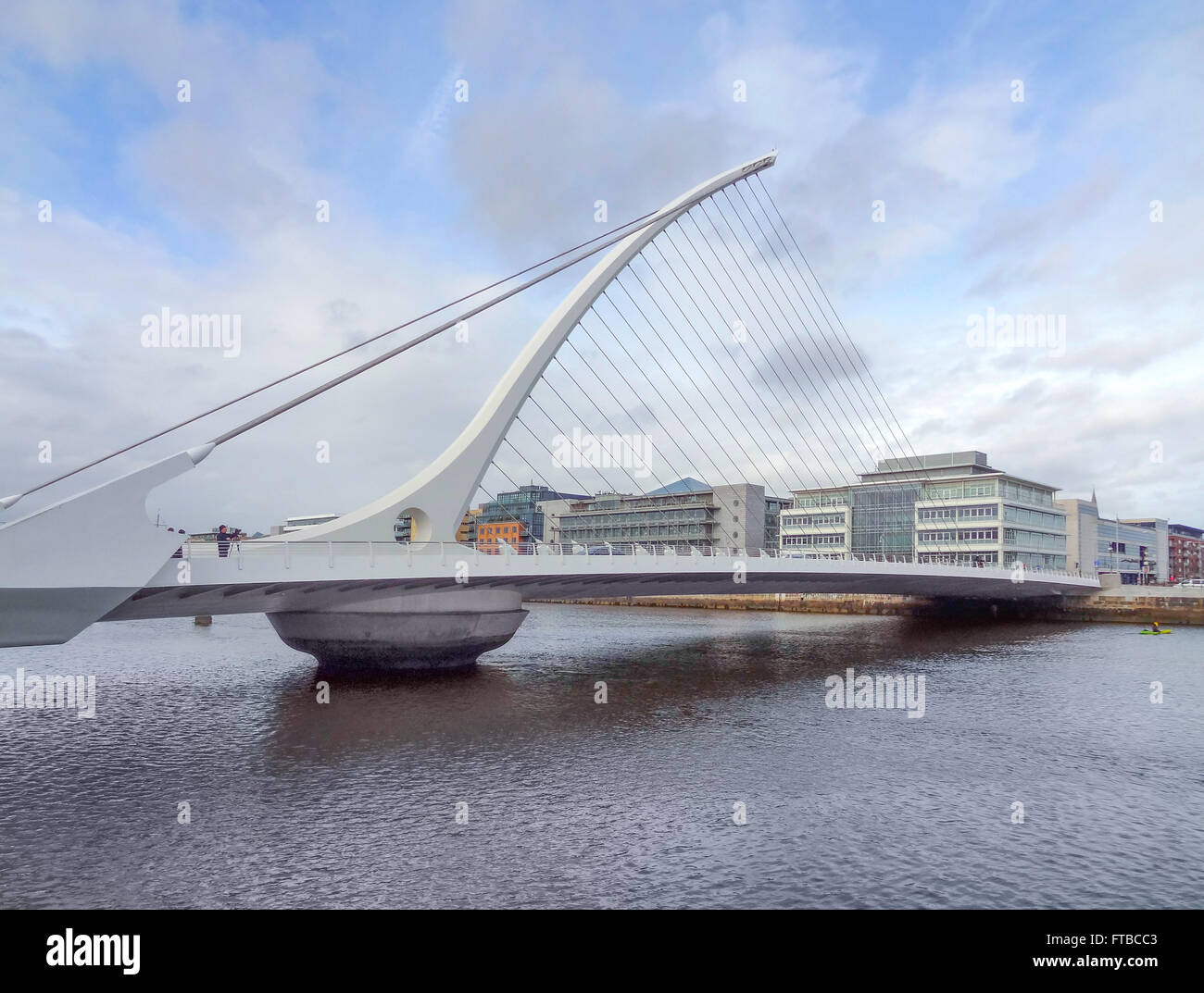 riverside scenery in Dublin with Samuel Beckett Bridge Stock Photo - Alamy