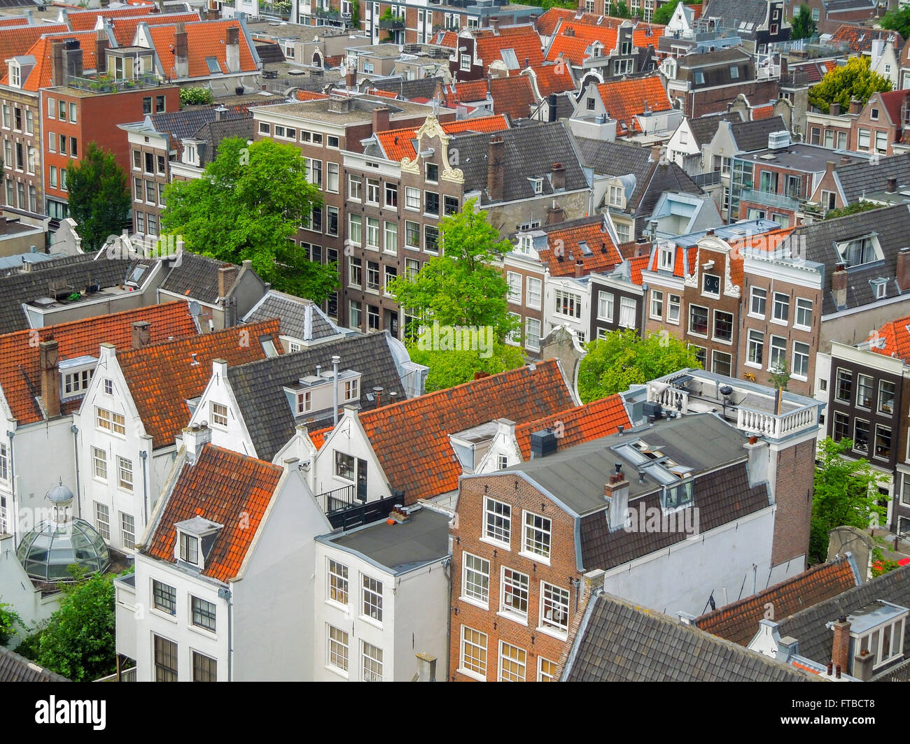 high angle view of Amsterdam, the dutch capital city of the Kingdom of ...