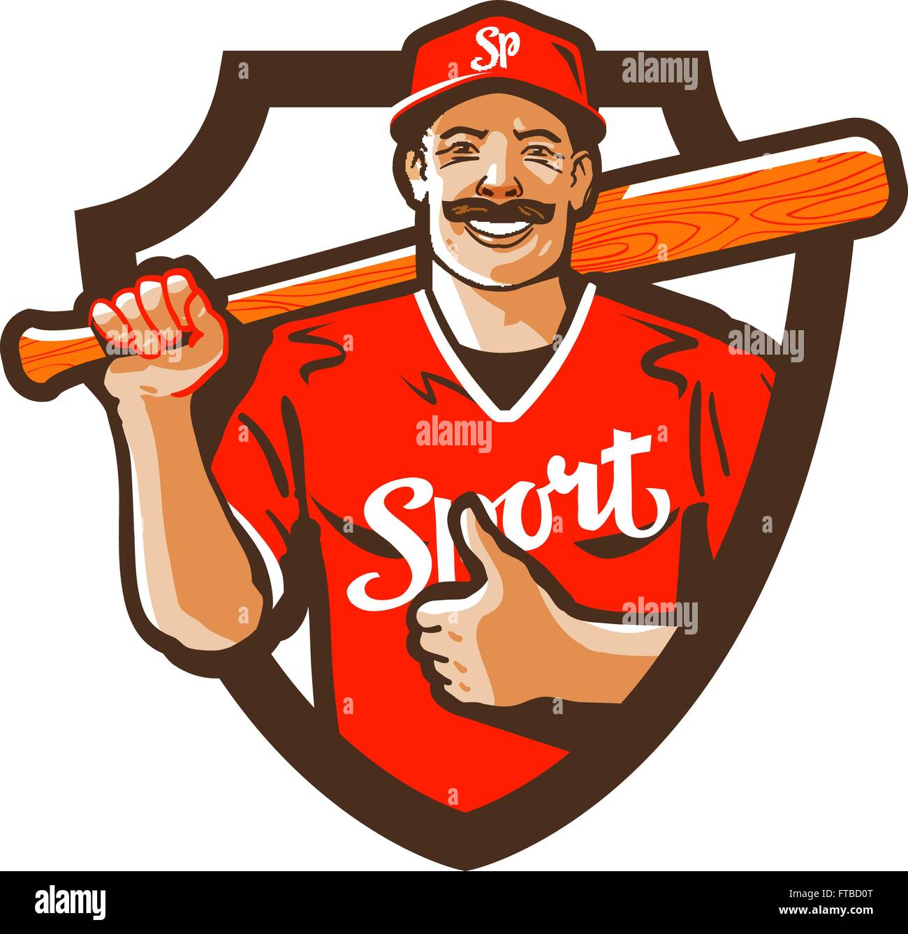 baseball player vector logo. championship, champion or sport icon Stock ...