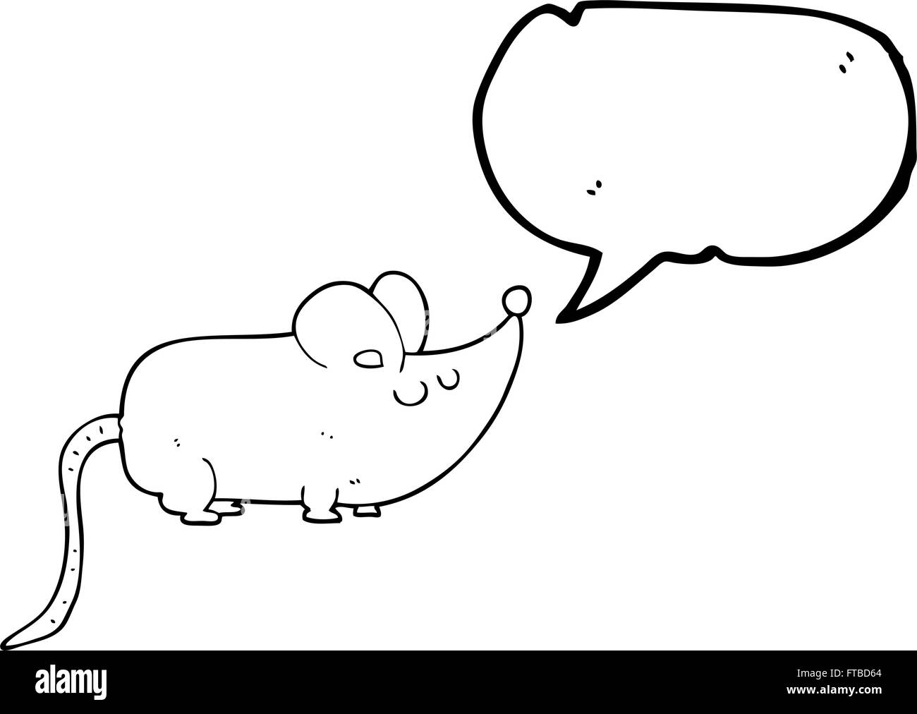 cute freehand drawn speech bubble cartoon mouse Stock Vector Image ...