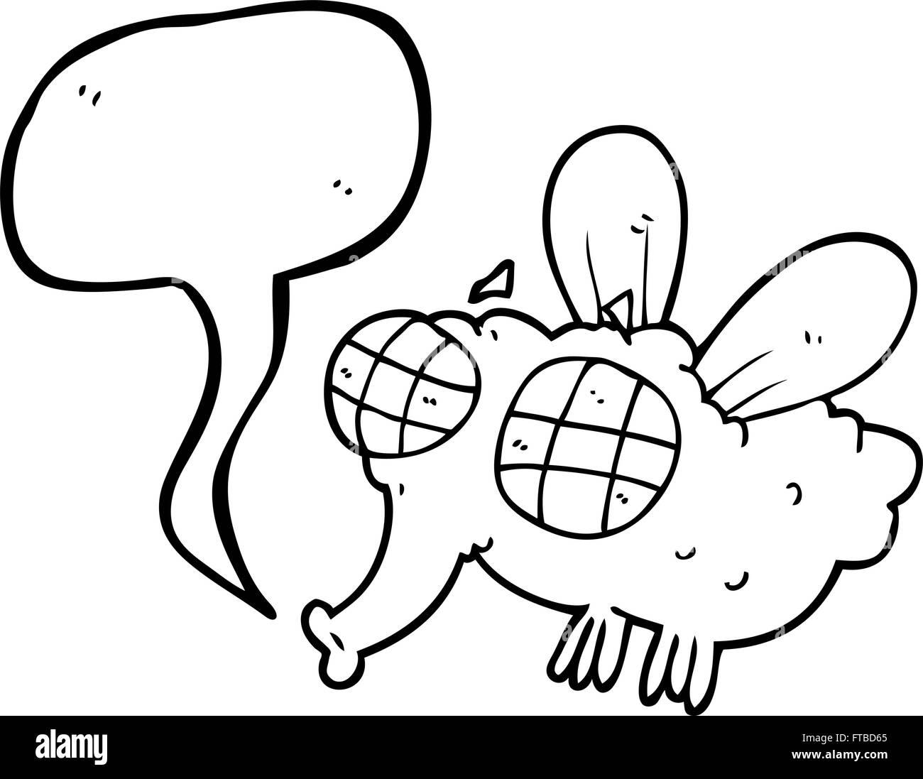freehand drawn speech bubble cartoon fly Stock Vector Image & Art - Alamy