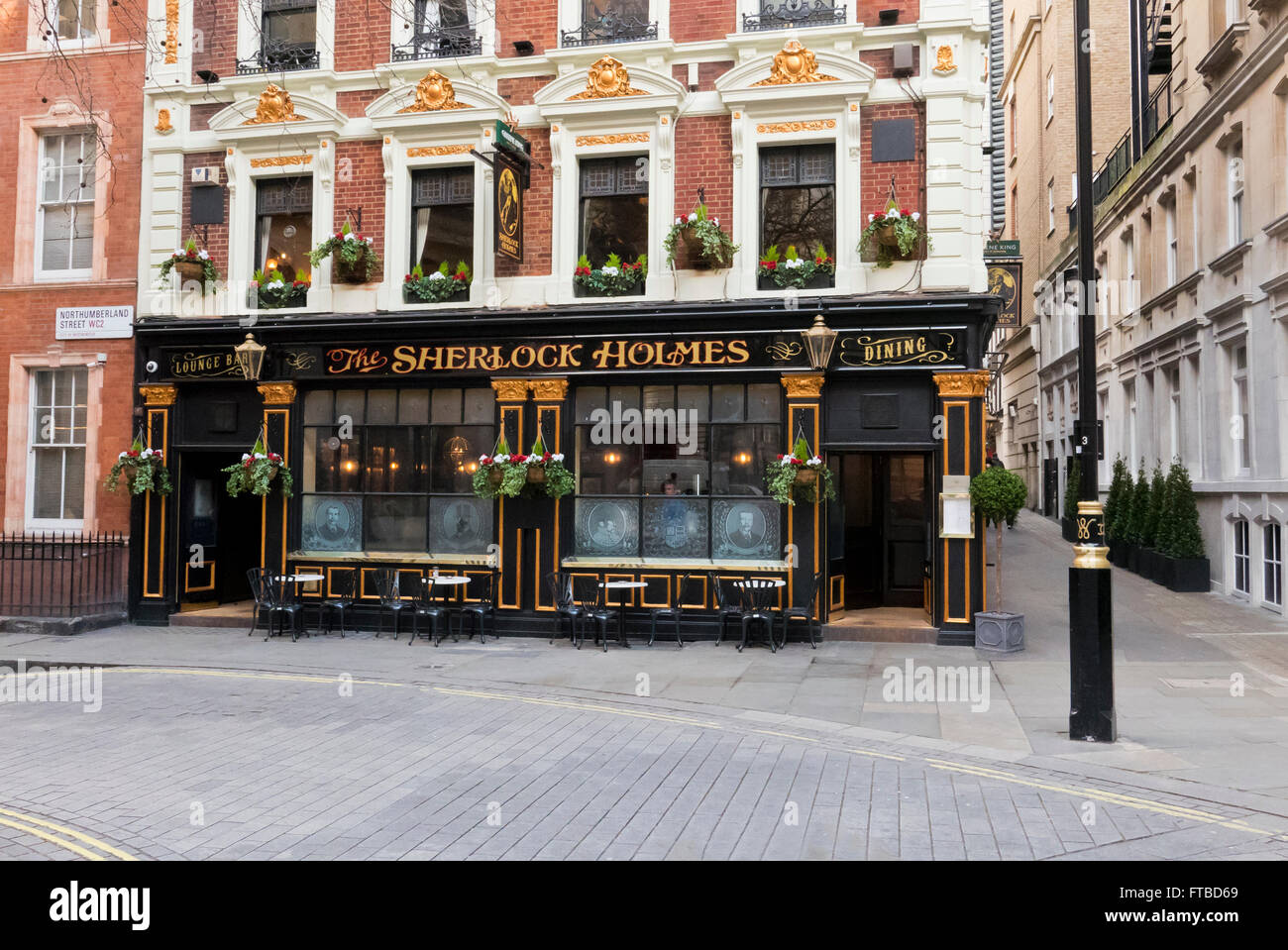 A traditional British Pub with the famous detective name 'Sherlock ...