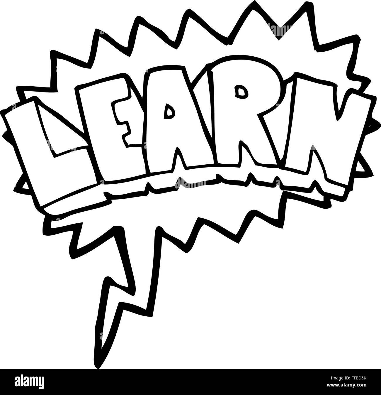 freehand drawn speech bubble cartoon learn symbol Stock Vector Image ...