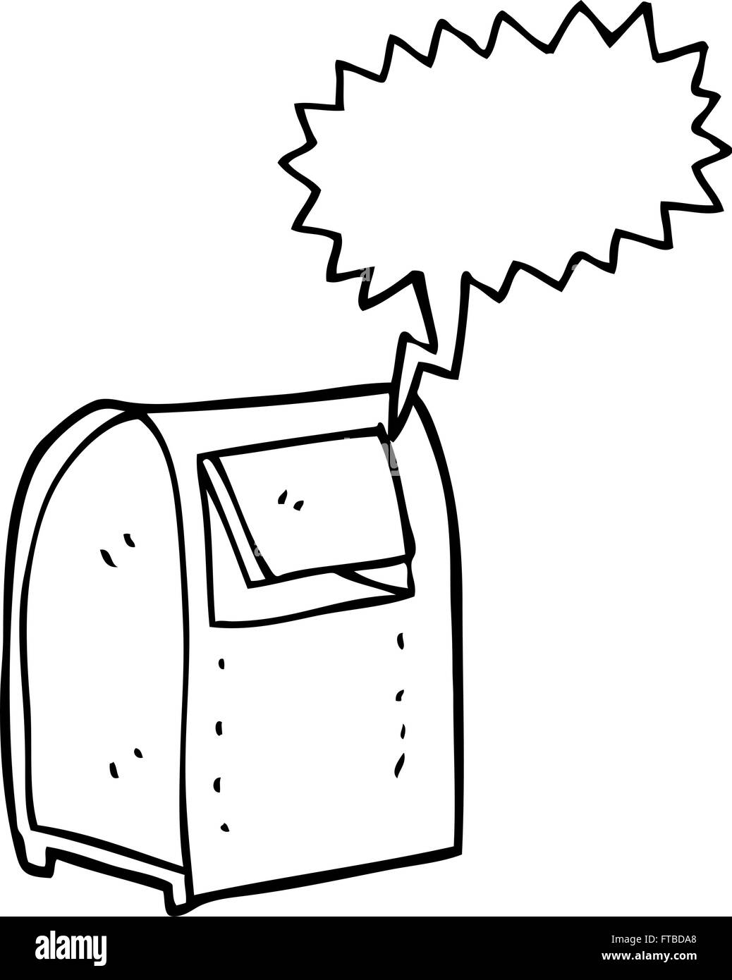 freehand drawn speech bubble cartoon mailbox Stock Vector Image & Art ...