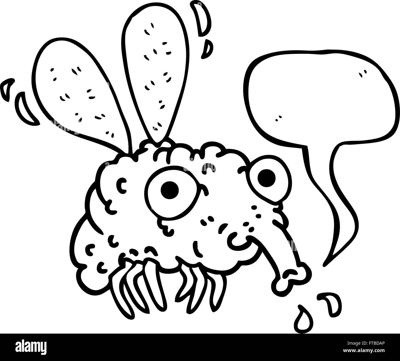 freehand drawn speech bubble cartoon fly Stock Vector Image & Art - Alamy