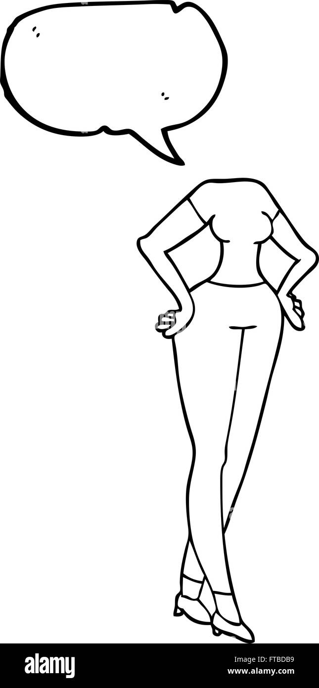 freehand drawn speech bubble cartoon headless body (add own photographs ...