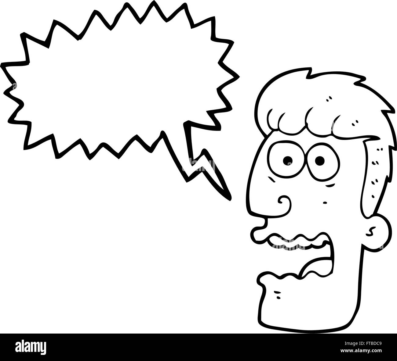 freehand drawn speech bubble cartoon shocked man Stock Vector Image ...