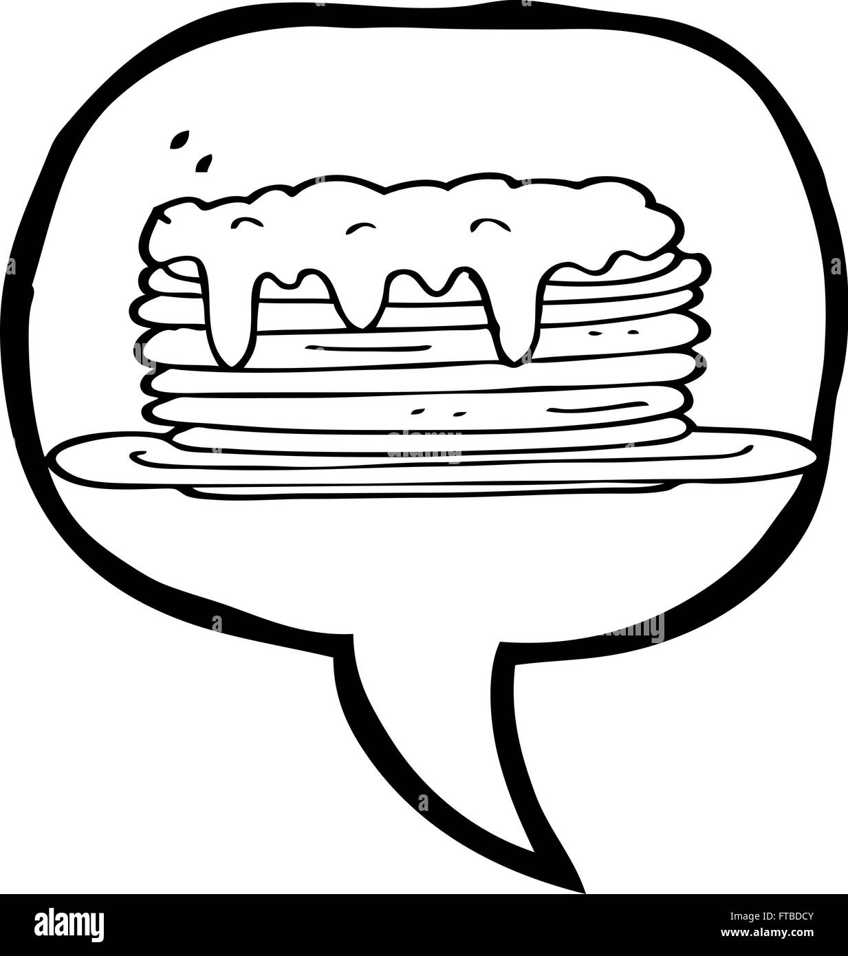 freehand drawn speech bubble cartoon pancake stack Stock Vector Image ...