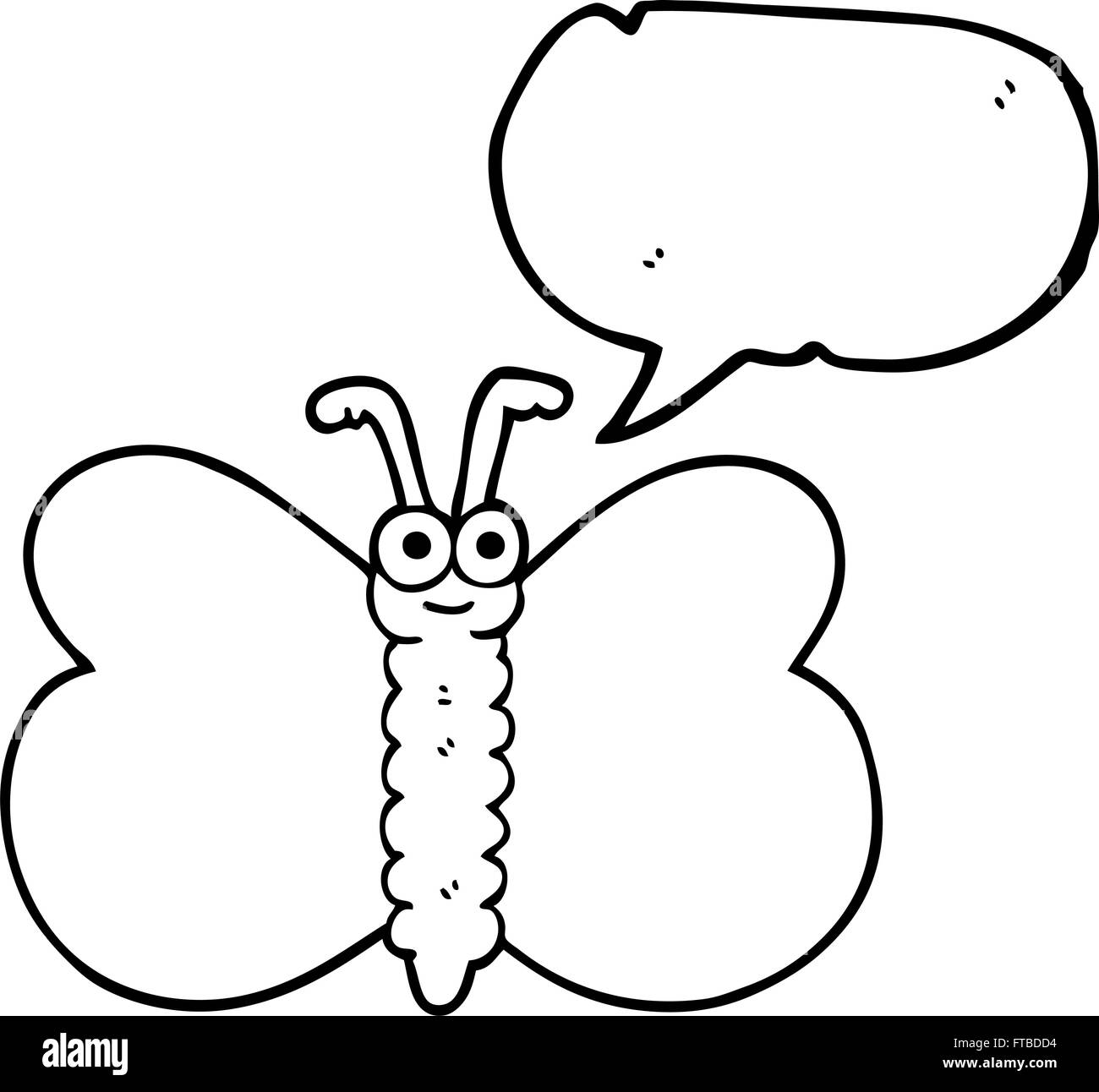 freehand drawn speech bubble cartoon butterfly Stock Vector Image & Art ...