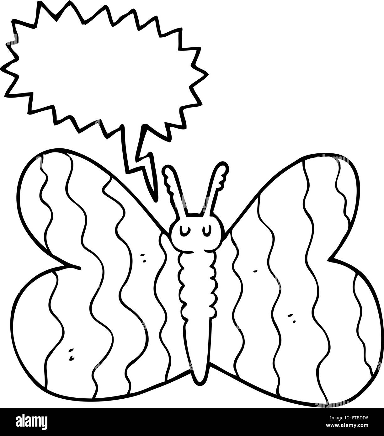 freehand drawn speech bubble cartoon butterfly Stock Vector Image & Art ...