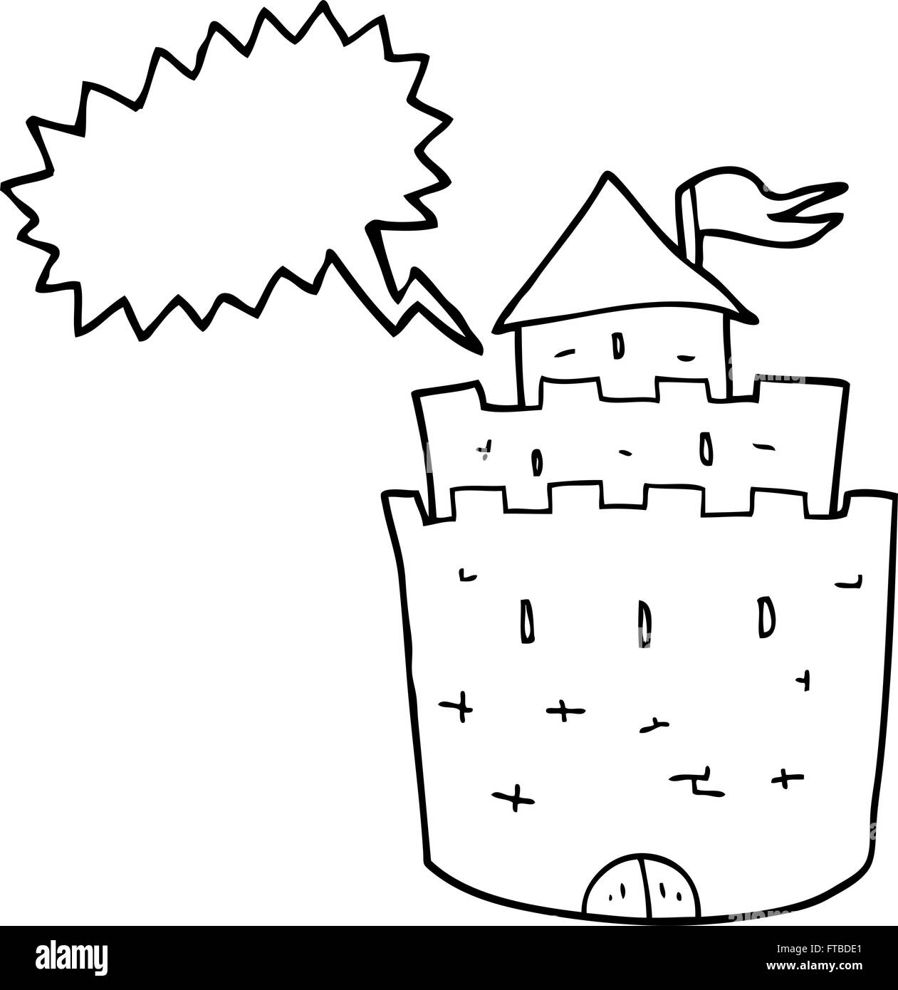 freehand drawn speech bubble cartoon castle Stock Vector Image & Art ...