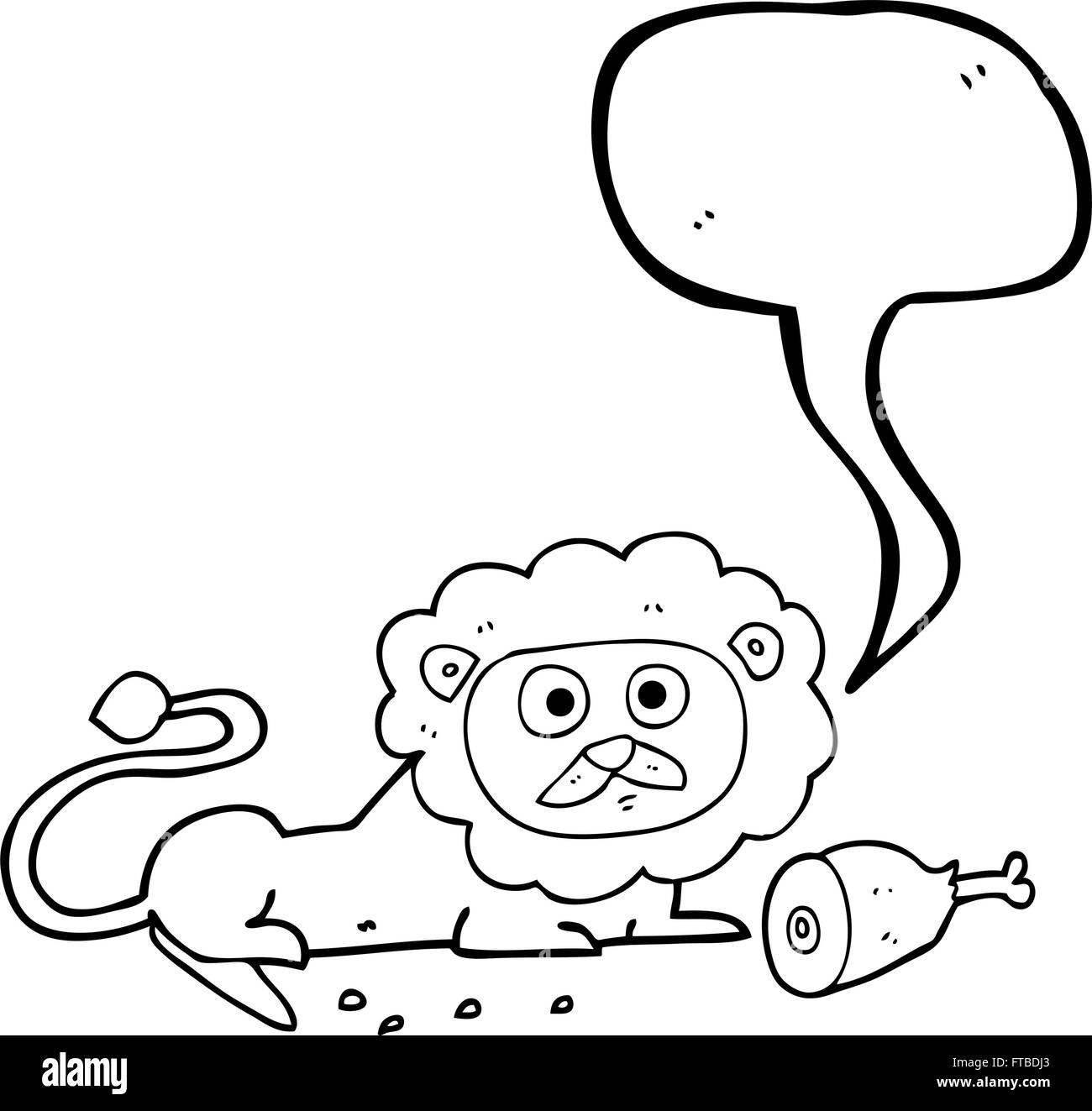 freehand drawn speech bubble cartoon lion Stock Vector Image & Art - Alamy