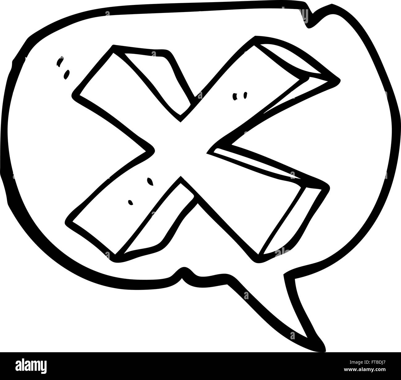 freehand drawn speech bubble cartoon negative x symbol Stock Vector ...