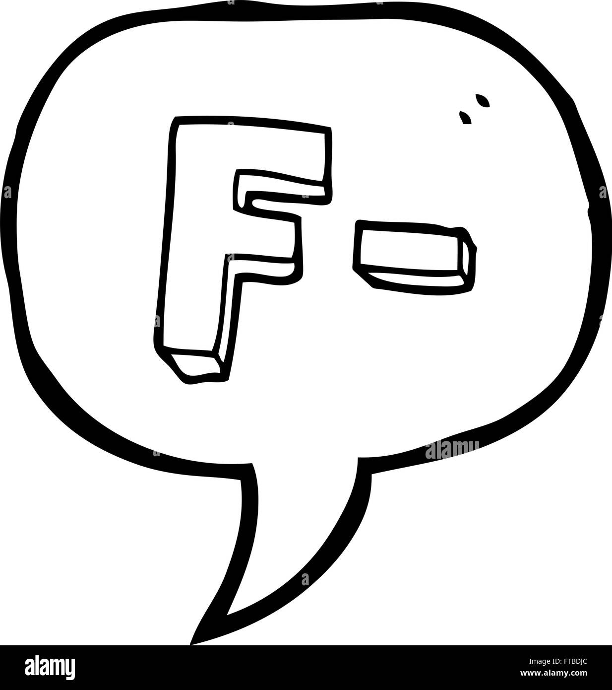 freehand drawn speech bubble cartoon F grade Stock Vector Image & Art ...