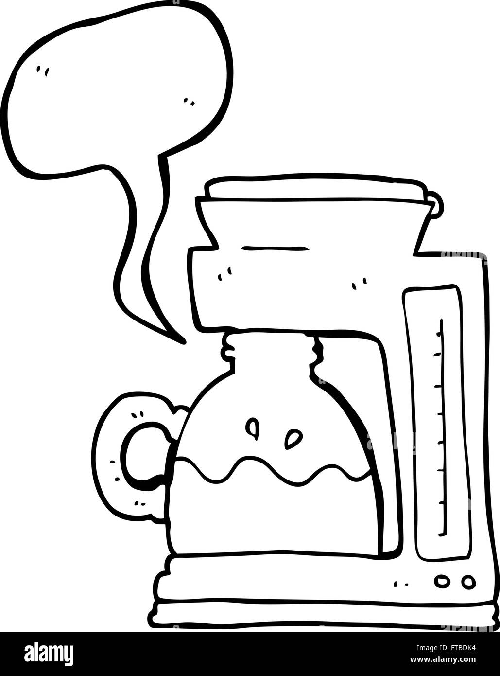 freehand drawn speech bubble cartoon coffee filter machine Stock Vector ...