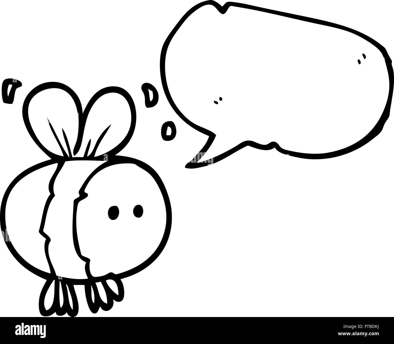 freehand drawn speech bubble cartoon bee Stock Vector Image & Art - Alamy