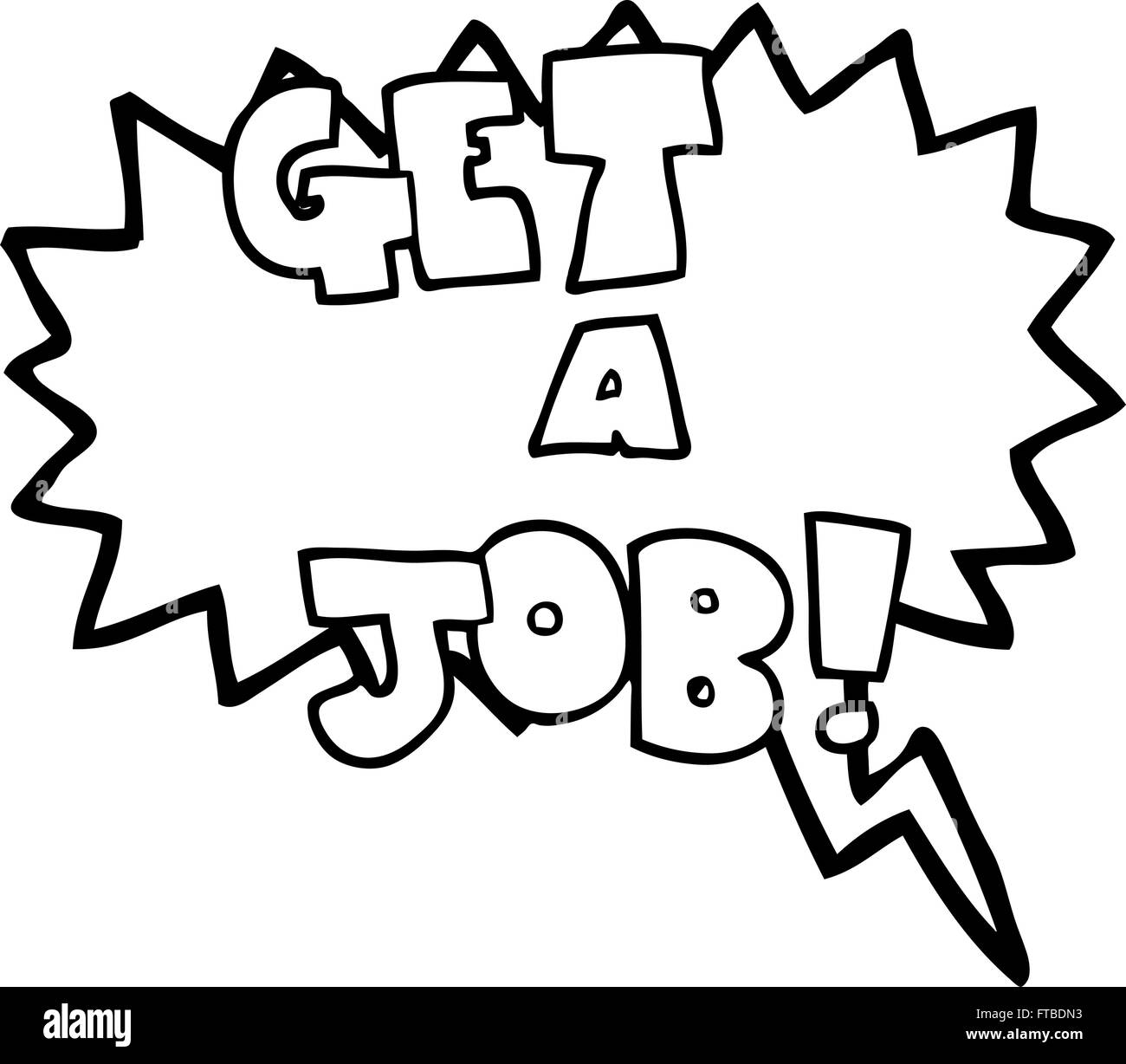 freehand drawn speech bubble cartoon Get A Job symbol Stock Vector ...