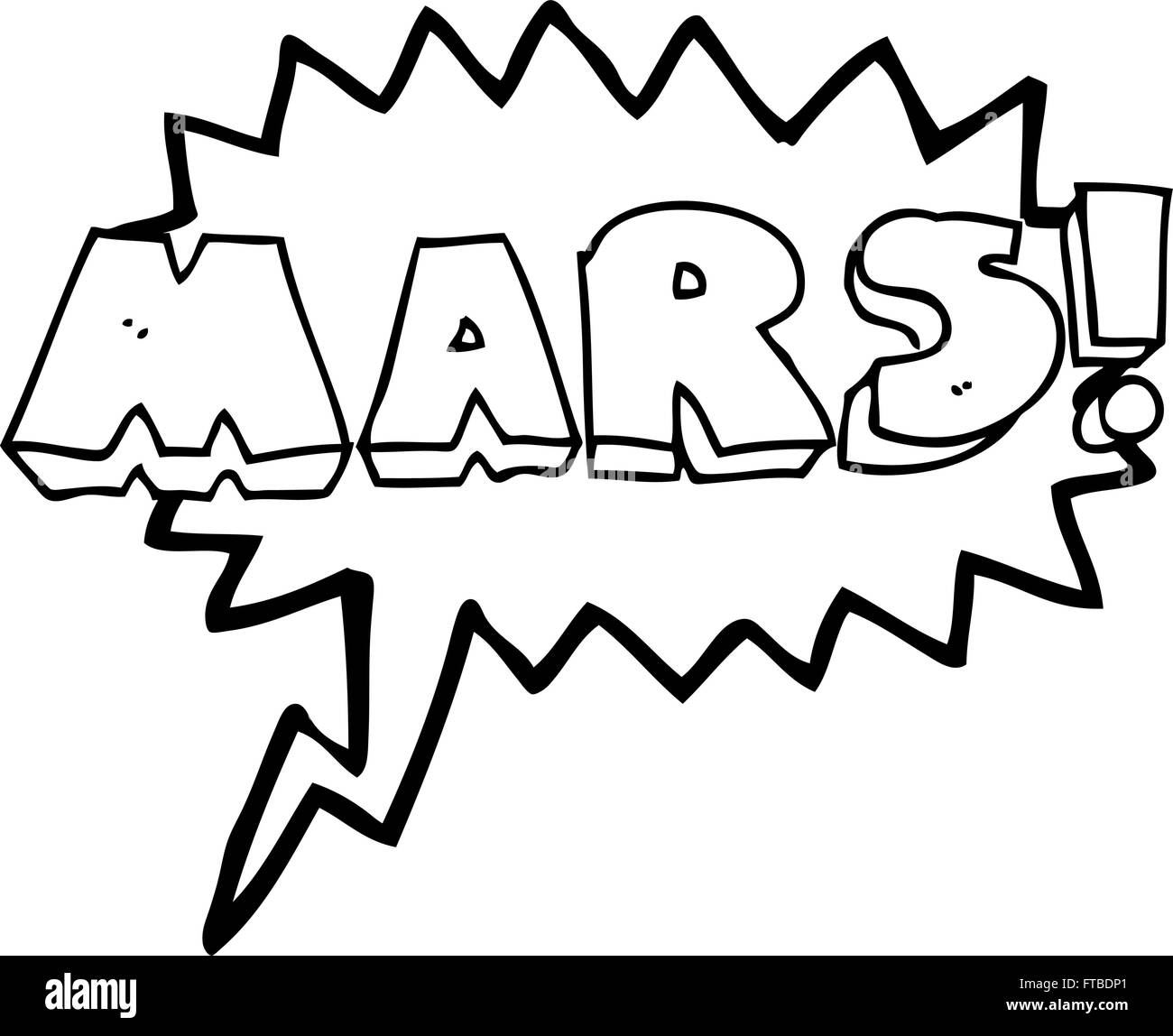 freehand drawn speech bubble cartoon Mars text symbol Stock Vector ...
