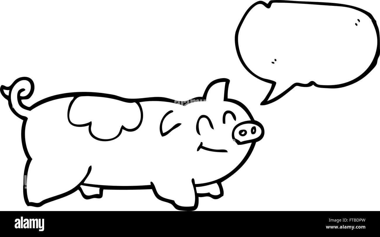 freehand drawn speech bubble cartoon pig Stock Vector Image & Art - Alamy