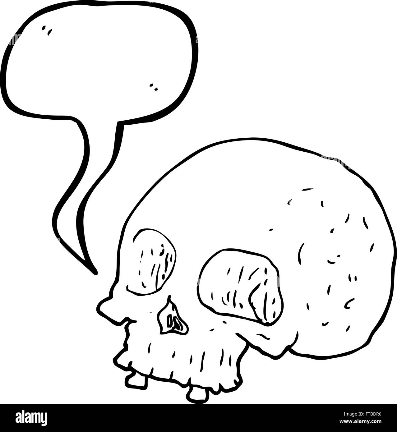 Cartoon spooky skull speech Black and White Stock Photos & Images - Alamy