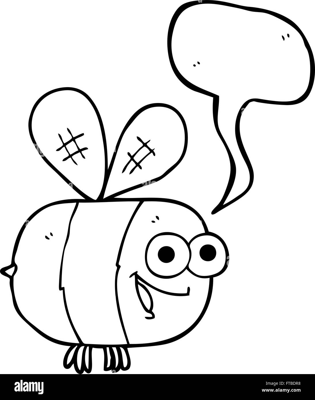 freehand drawn speech bubble cartoon bee Stock Vector Image & Art - Alamy
