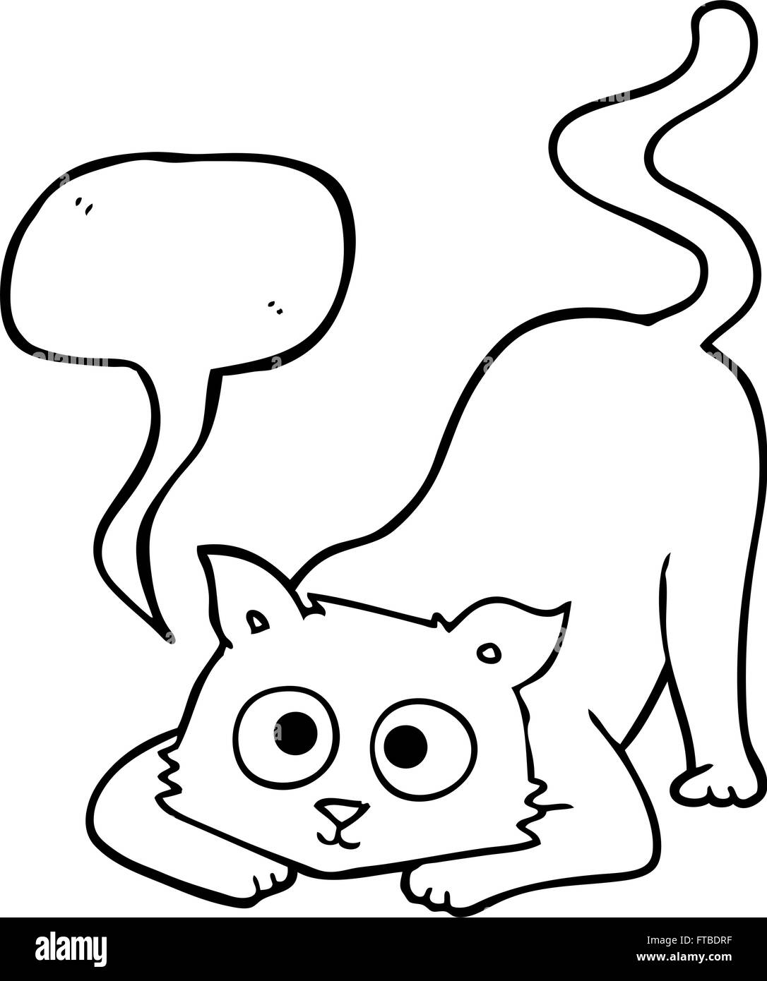 freehand drawn speech bubble cartoon cat Stock Vector Image & Art - Alamy