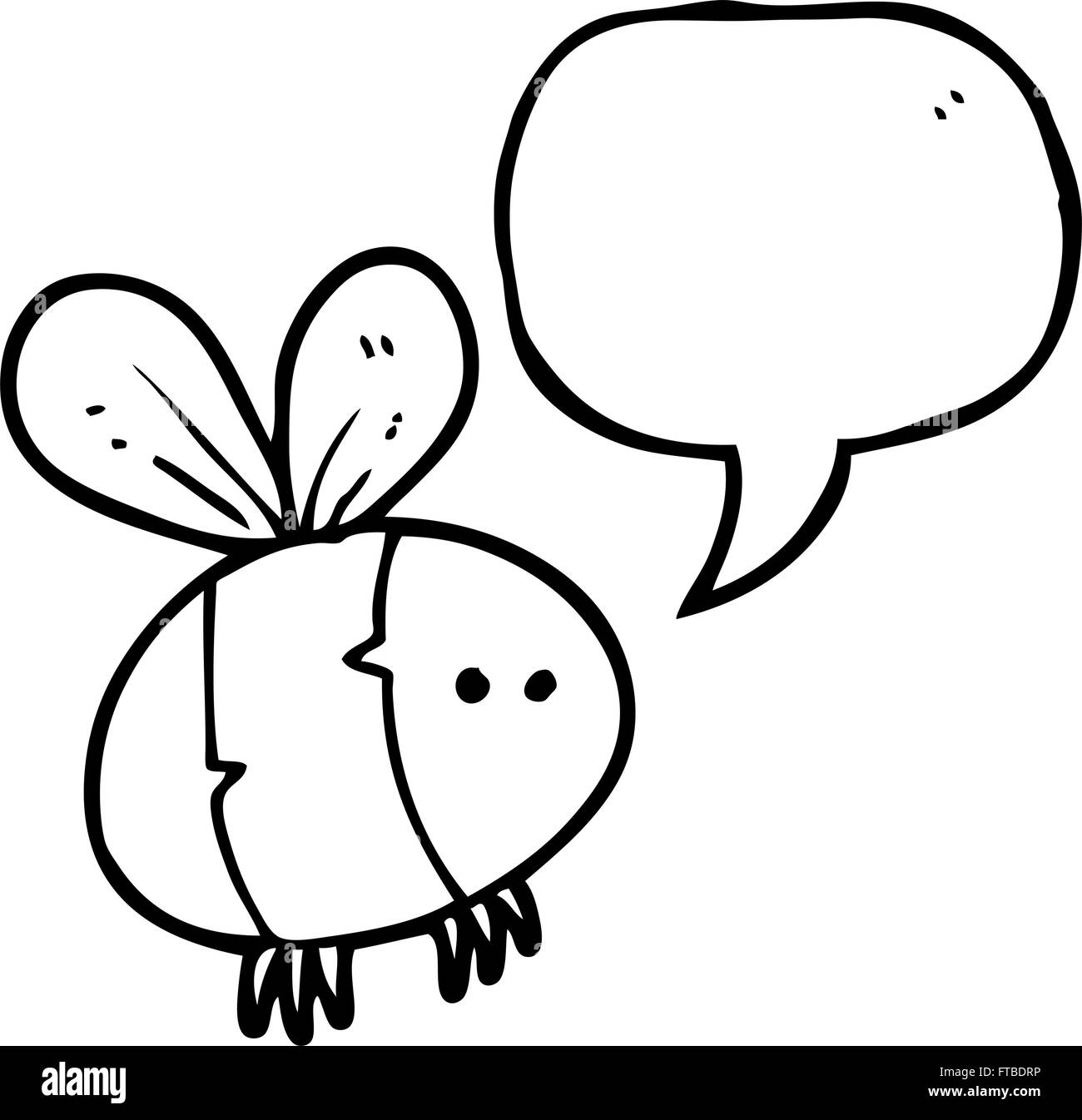 freehand drawn speech bubble cartoon bee Stock Vector Image & Art - Alamy