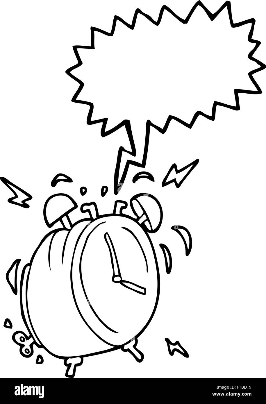 Freehand Drawn Speech Bubble Cartoon Ringing Alarm Clock Stock Vector Image And Art Alamy 