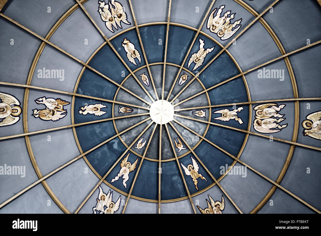 Ceiling of "Nuestra Senora de la Soledad" Catholic church in the Zocalo ...